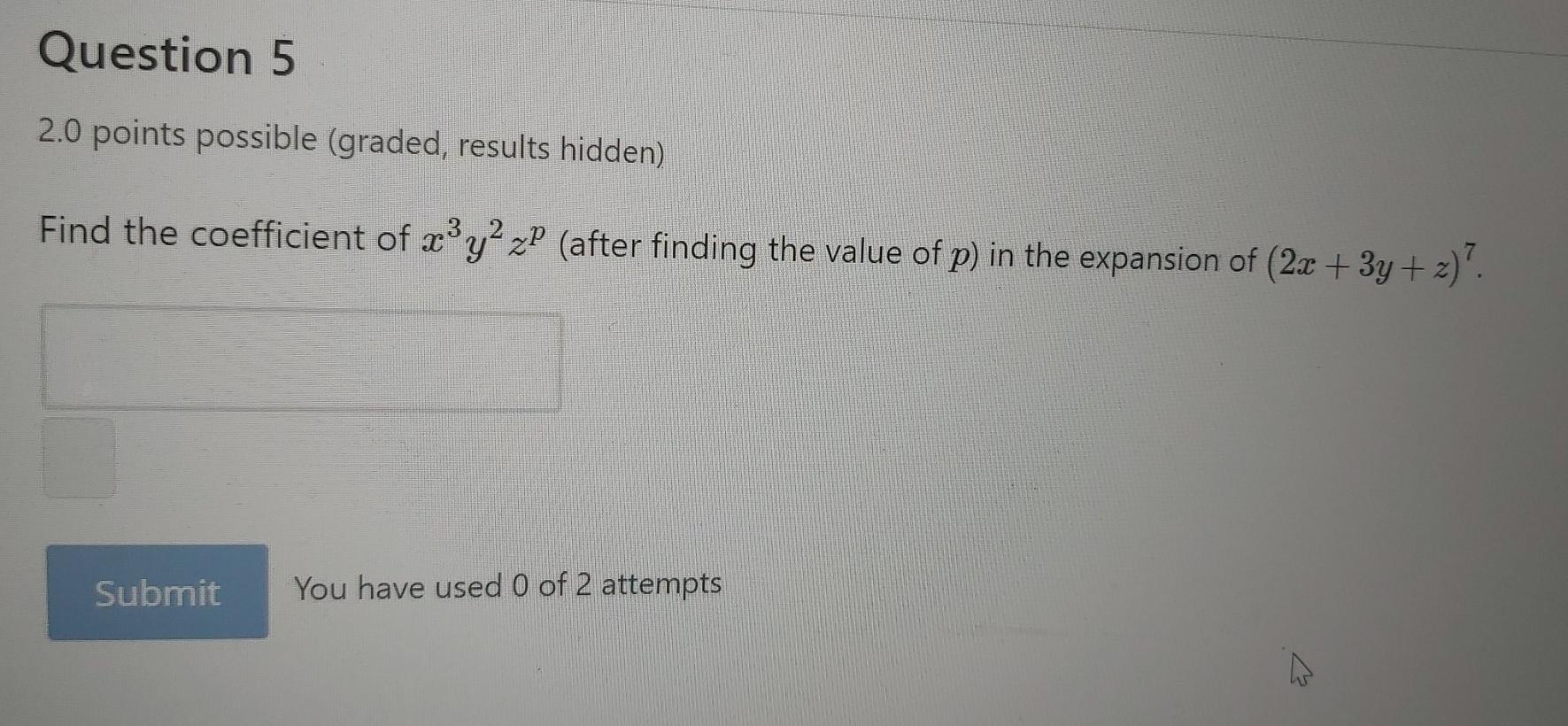 Solved Question 1 2.0 points possible (graded, results | Chegg.com