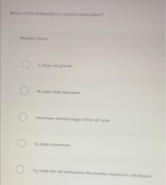 Solved Which of the following is a correct association? | Chegg.com