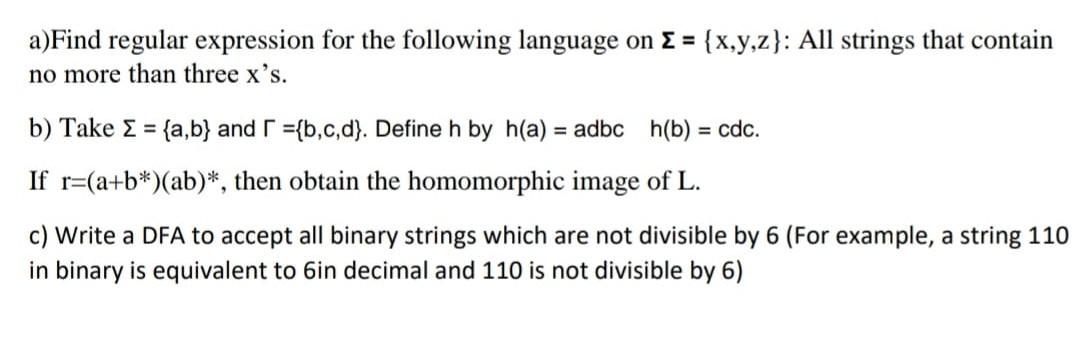 Solved Afind Regular Expression For The Following Language