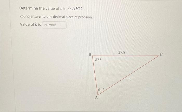 Solved Determine the value of b in ABC. Round answer to one | Chegg.com