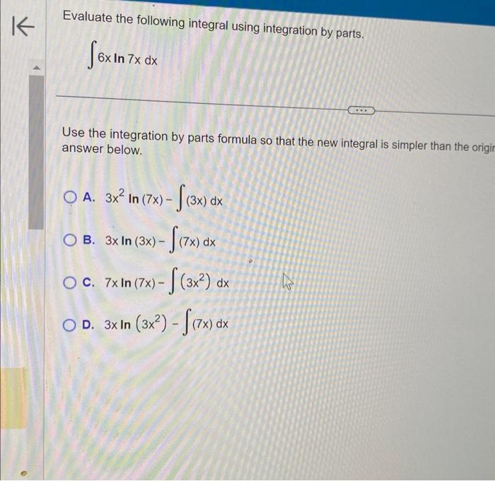 Solved Evaluate the following integral using integration by | Chegg.com