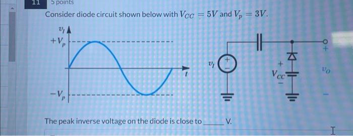 Solved Consider diode circuit shown below with VCC=5 V and | Chegg.com