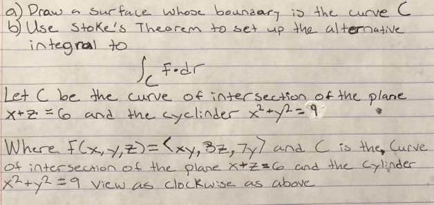 Solved a) Draw a surface whose boundary in the curve C b) | Chegg.com