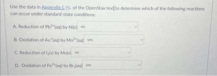 Solved Use the data in Appendix G of the OpenStax texilto | Chegg.com