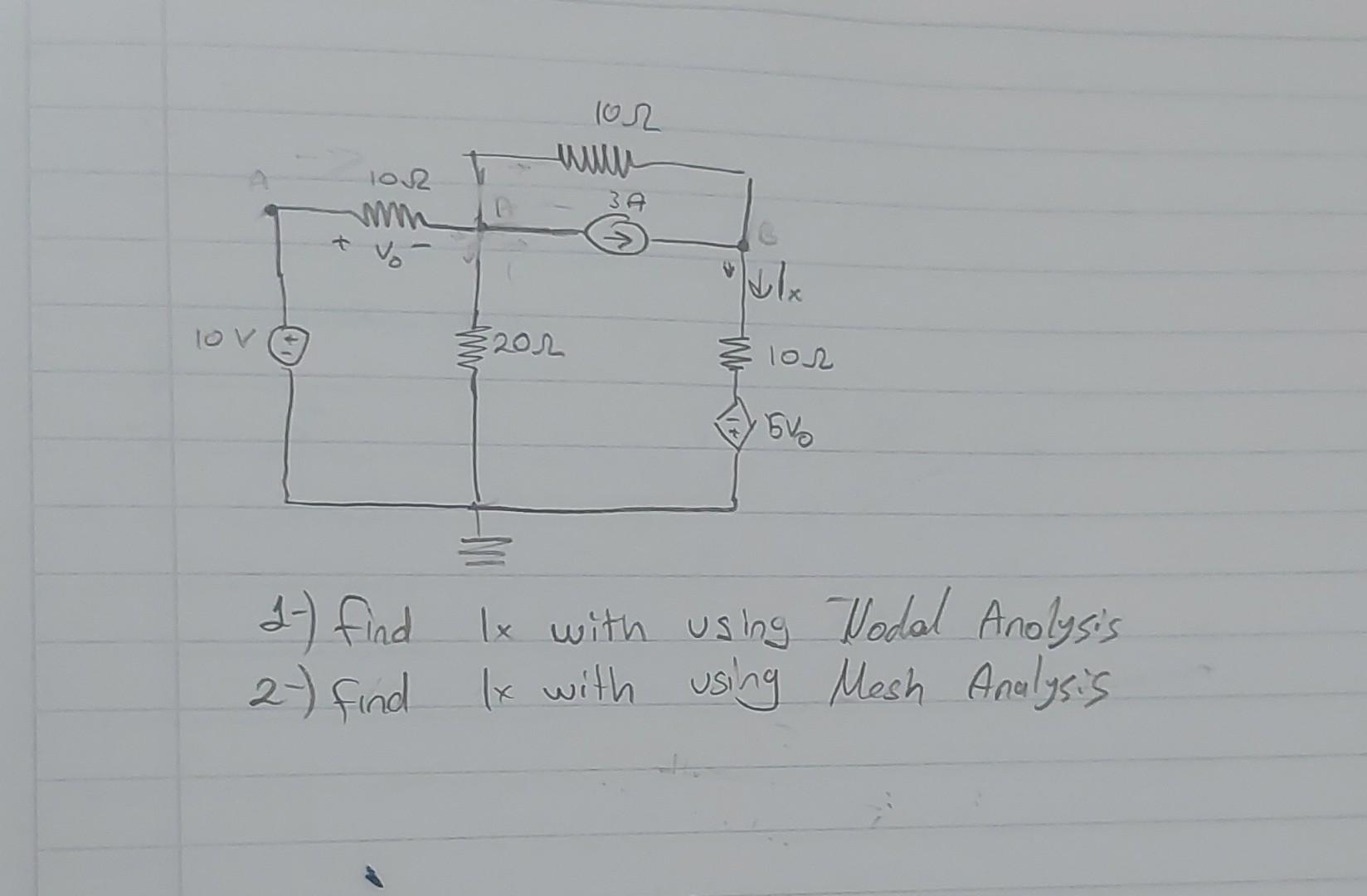 Solved 1-) find Ix with using Nodal Anolysis 2-) find 1x | Chegg.com Solved 1-) find Ix with using Nodal Anolysis 2-) find 1x | Chegg.com