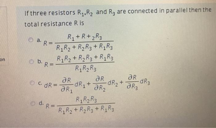 Solved If three resistors Ry, Rz and Rz are connected in | Chegg.com