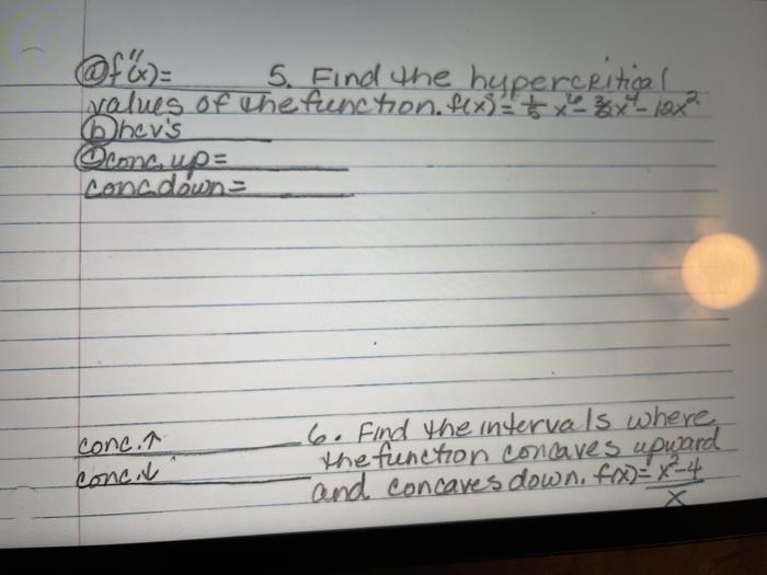 Solved Ofá 5. Find the hypercritical values of the | Chegg.com