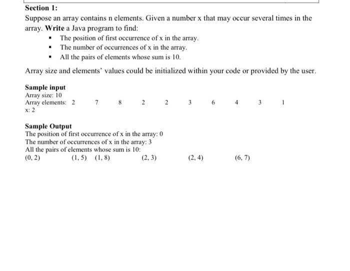 Solved Section 1: Suppose an array contains n elements. | Chegg.com