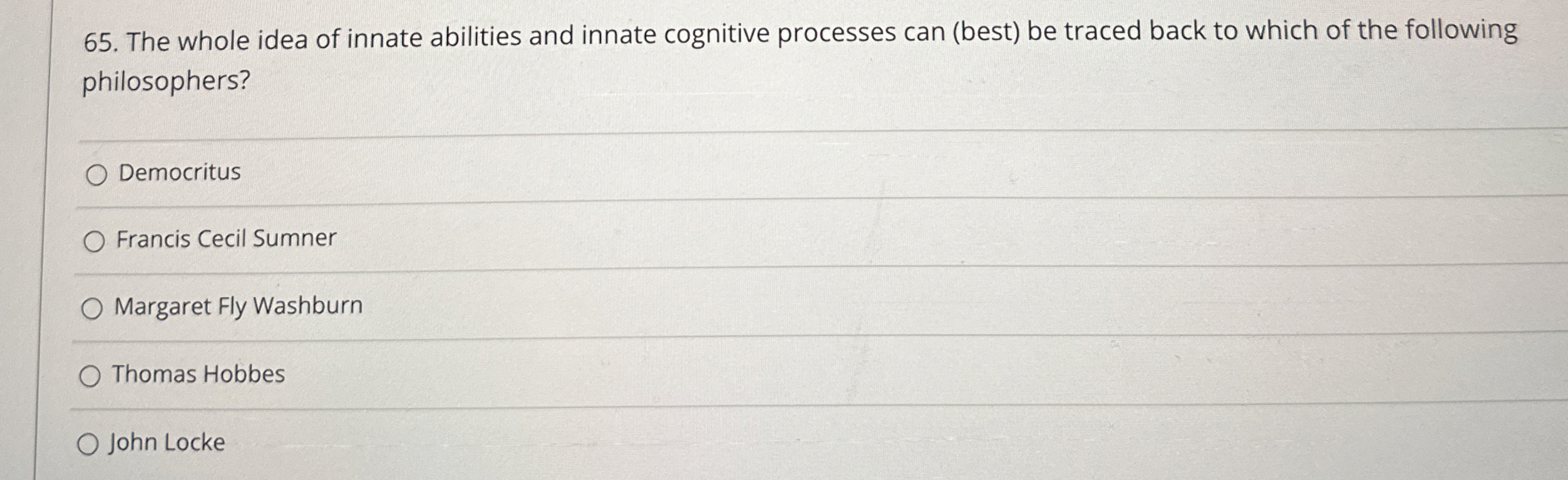 Solved The whole idea of innate abilities and innate | Chegg.com