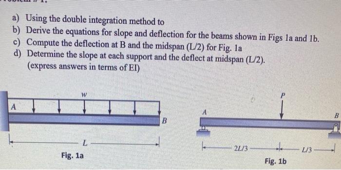 Solved a) Using the double integration method to b) Derive | Chegg.com