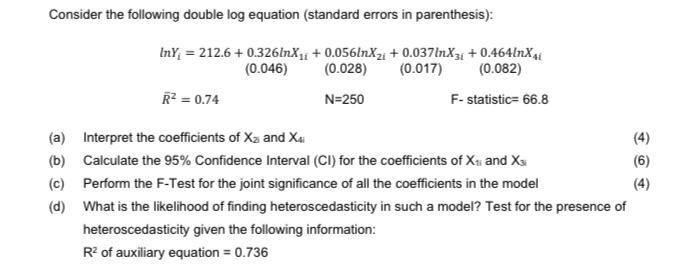 Solved Consider the following double log equation (standard | Chegg.com