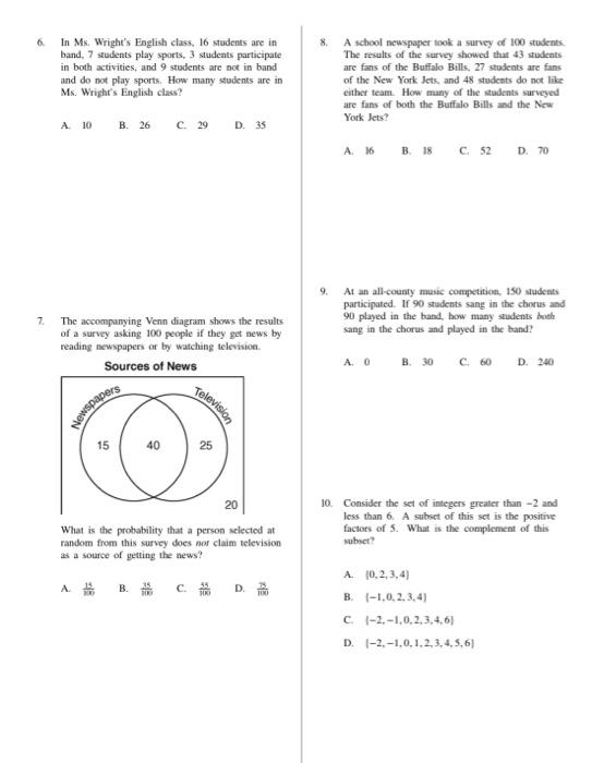 Solved 1. In a class of 50 students, 18 take music, 26 take | Chegg.com