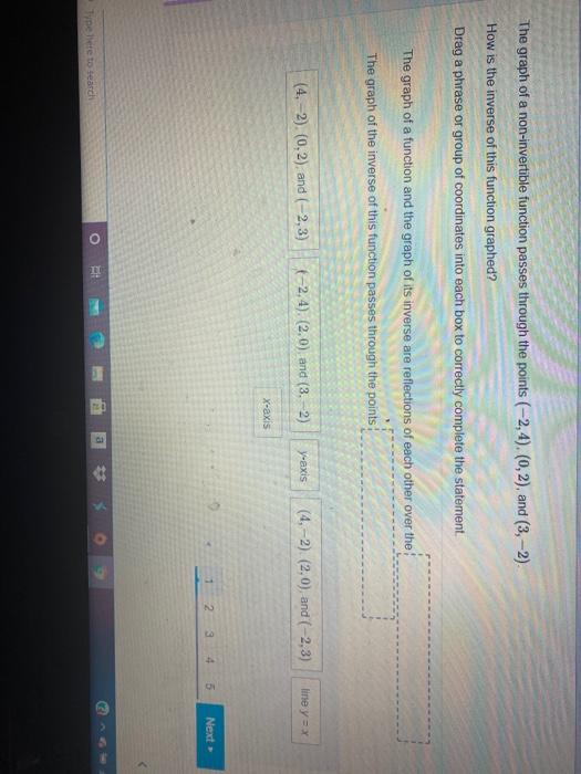 Solved the graph of a non-invertible function passes through | Chegg.com