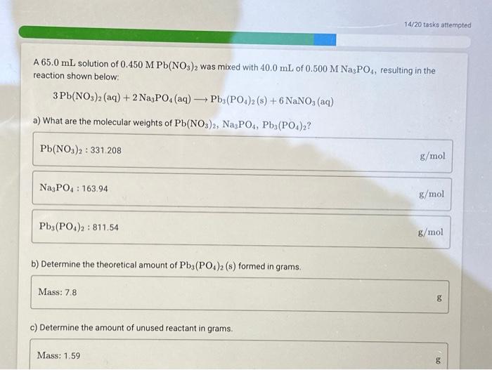 Solved A 65.0 mL solution of 0.450MPb(NO3)2 was mixed with | Chegg.com