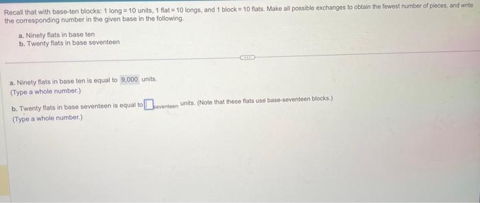 Solved Recall that with base-ten blocks: 1 long =10 units, 1 | Chegg.com