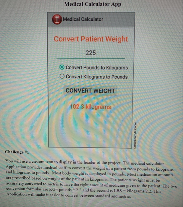 Solved Medical Calculator App I Medical Calculator Convert | Chegg.com