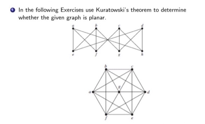 Solved O In the following Exercises use Kuratowski's theorem | Chegg.com