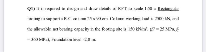 Solved Q1) It is required to design and draw details of RFT | Chegg.com
