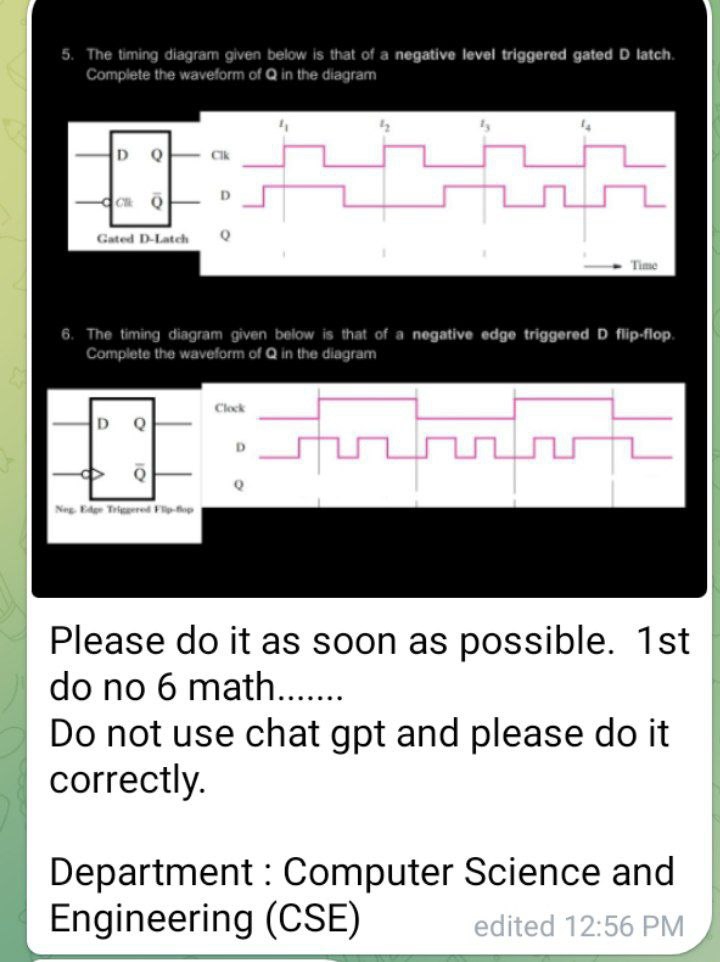 Solved The timing diagram given below is that of a negative | Chegg.com