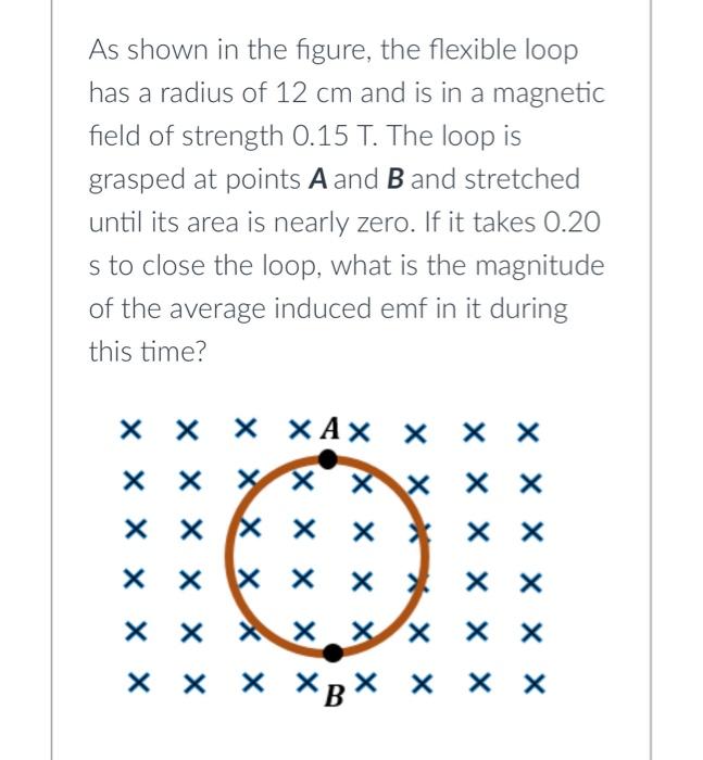 Solved As shown in the figure, the flexible loop has a | Chegg.com