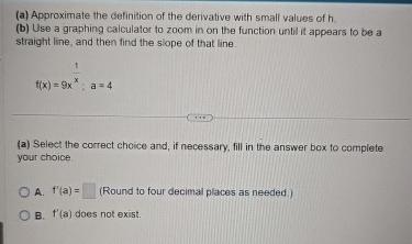 Solved (a) ﻿Approximate the definition of the derivative | Chegg.com