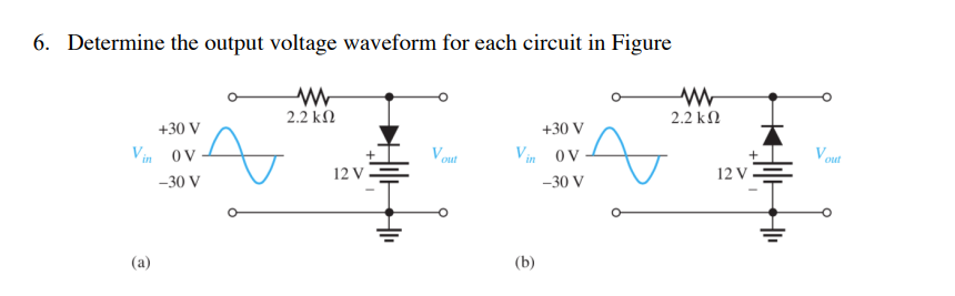 Solved Determine the output voltage waveform for each | Chegg.com