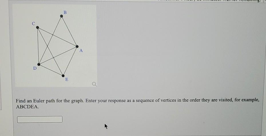 Solved B A D E Find an Euler path for the graph. Enter your | Chegg.com