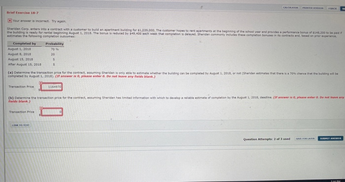 Solved Sheridan Corp. enters into a contract with a customer | Chegg.com
