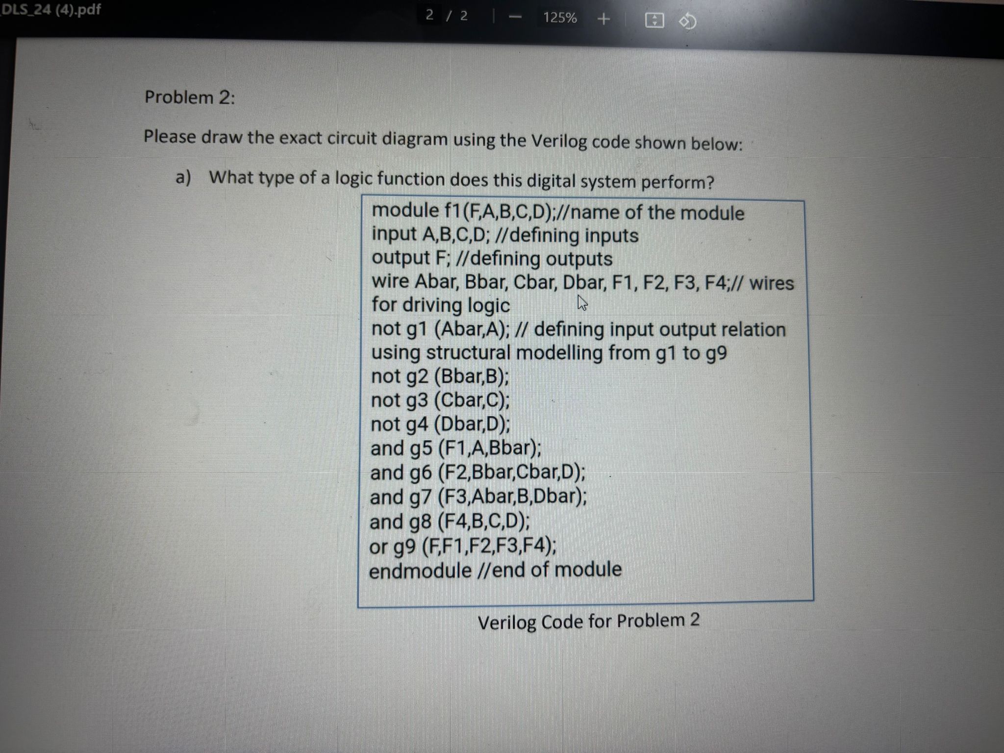 Solved Problem 2:Please draw the exact circuit diagram using | Chegg.com