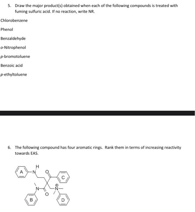 Solved 5. Draw the major product(s) obtained when each of | Chegg.com
