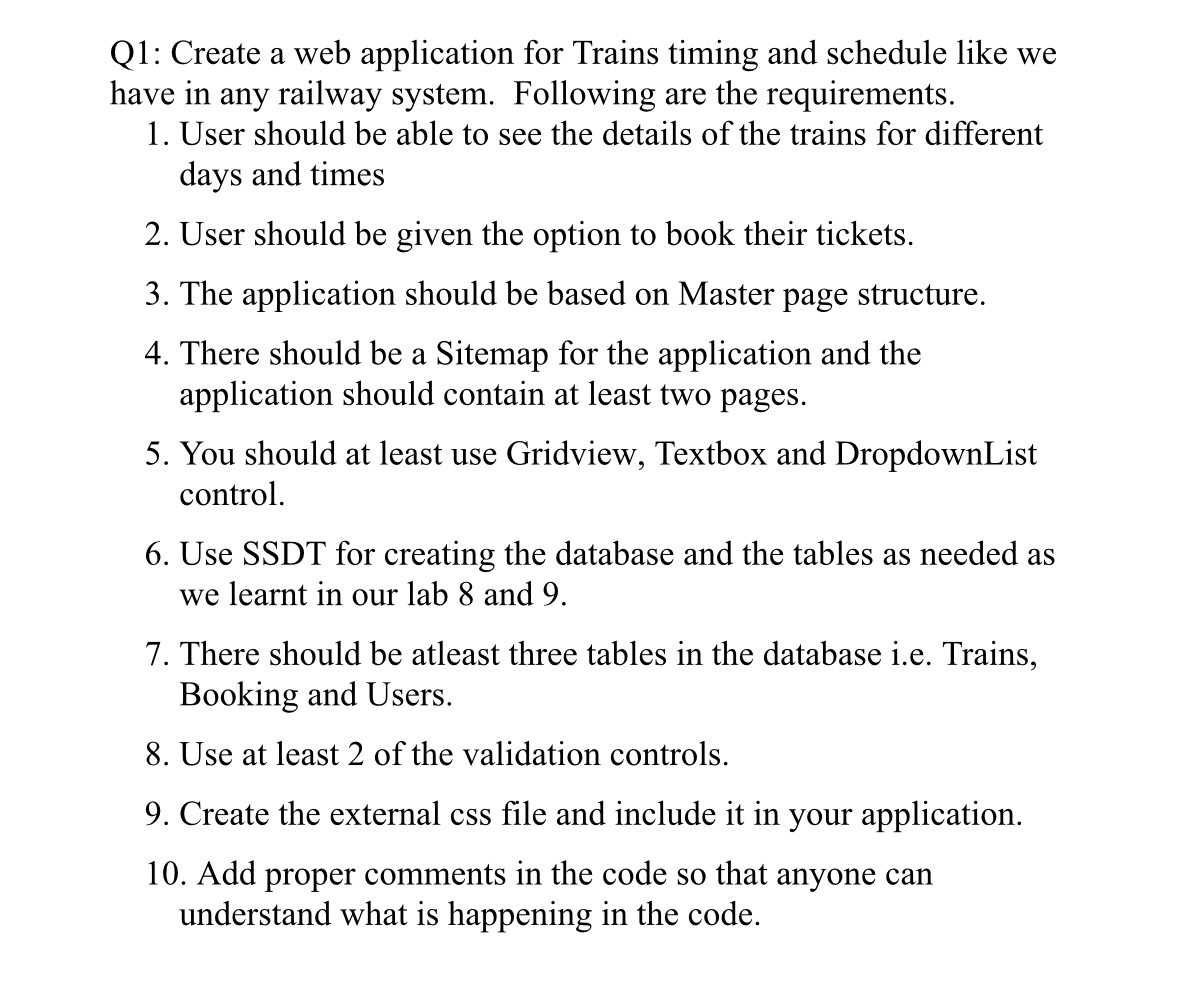 Solved Provide full code for all the steps Q1: Create a web | Chegg.com