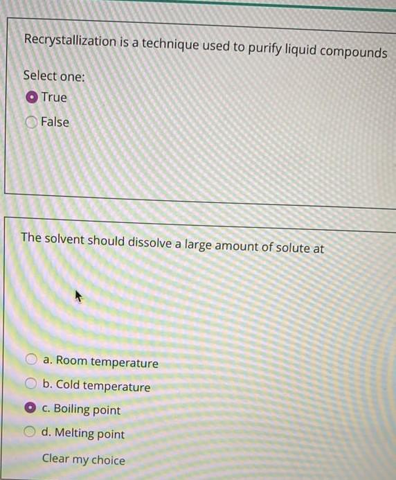 Solved Recrystallization is a technique used to purify | Chegg.com