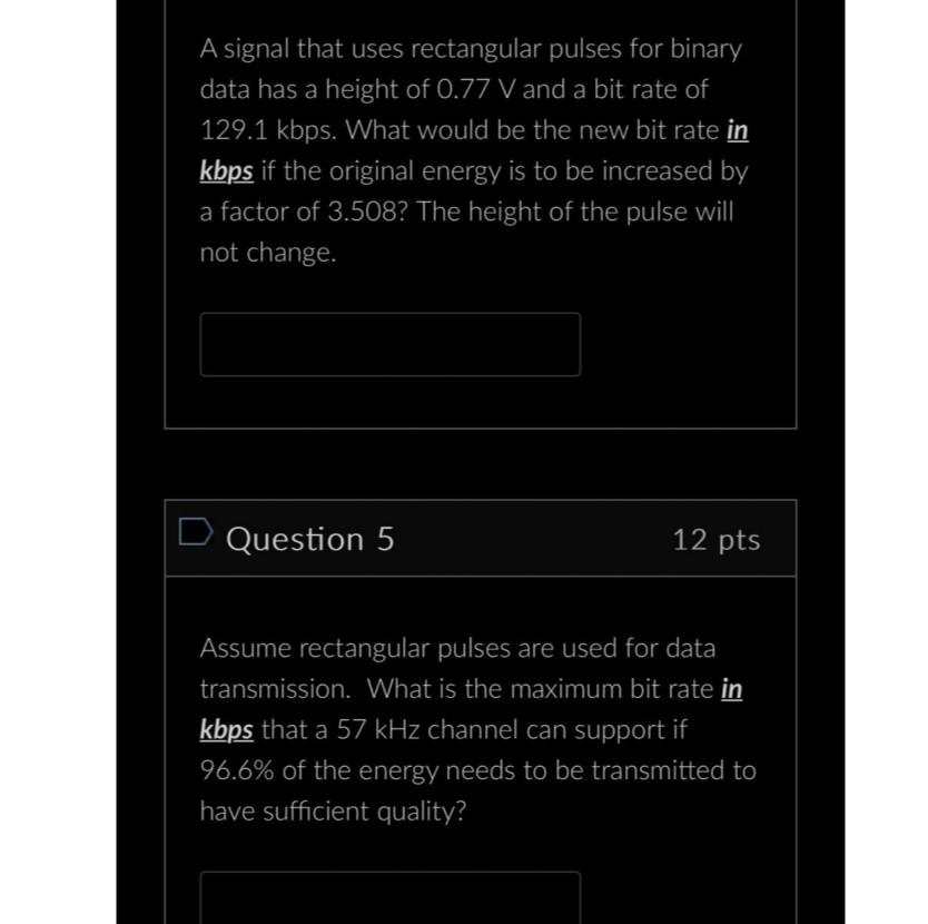 Solved A signal that uses rectangular pulses for binary data | Chegg.com