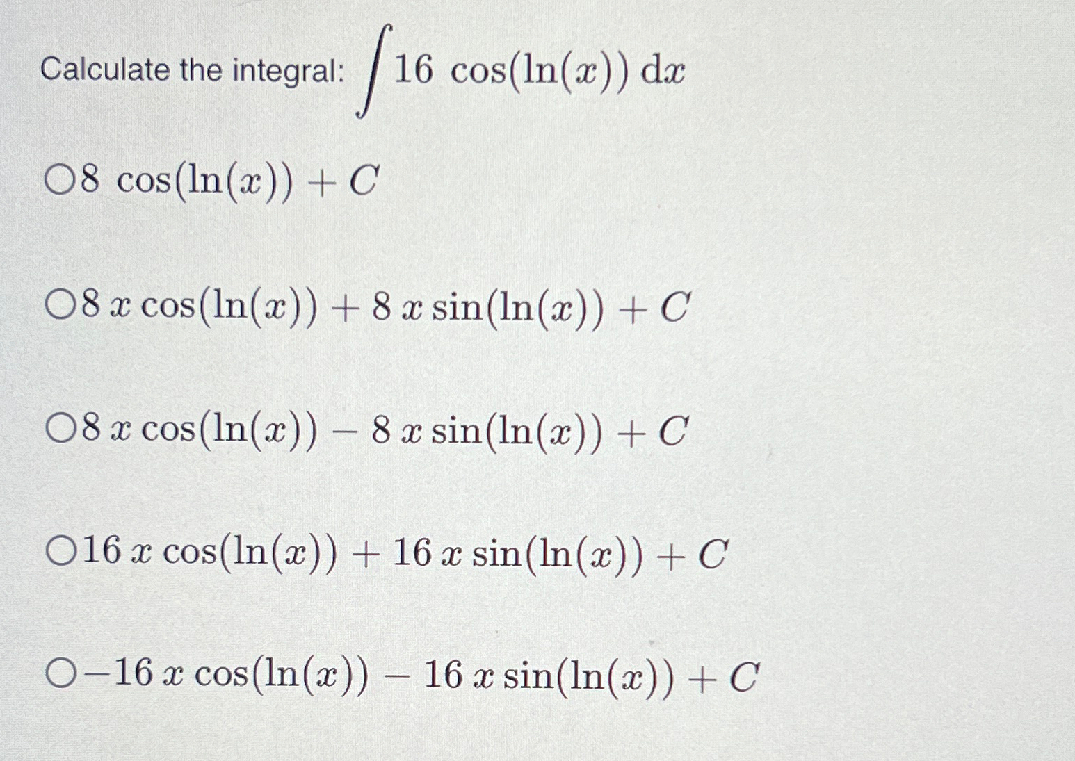 Solved Calculate the integral: | Chegg.com