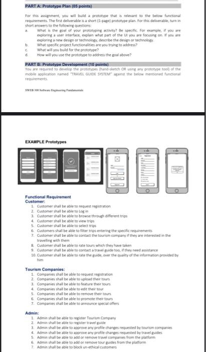 Solved PART At Prototype Plan (05 points) For this | Chegg.com