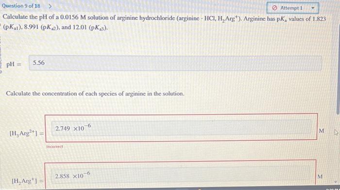 Solved Calculate the pH of a 0.0156M solution of arginine | Chegg.com