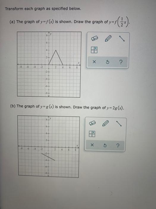 Solved Transform each graph as specified below. (a) The | Chegg.com