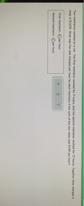 Solved Two mechanics worked on a car. The first mechanic | Chegg.com
