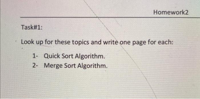 Solved Homework Task#1: Look up for these topics and write | Chegg.com