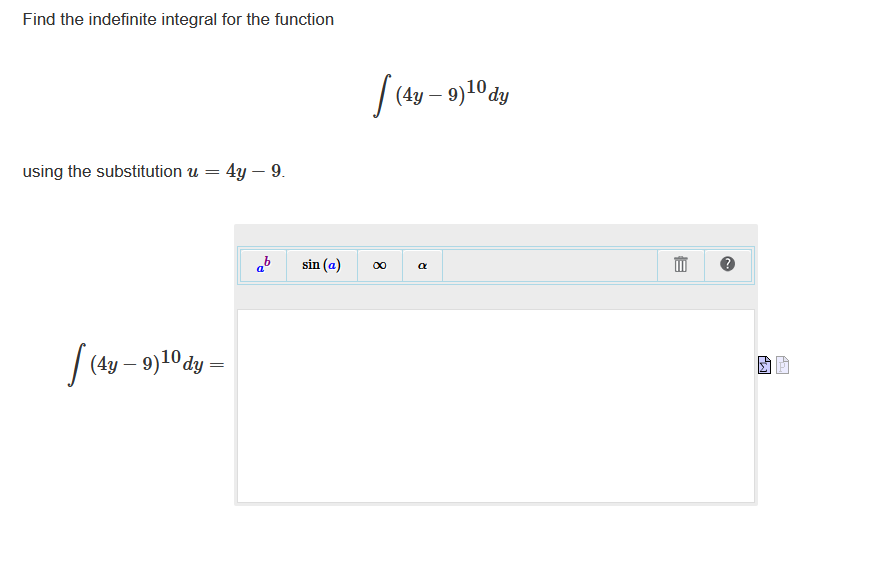 Solved Find the indefinite integral for the | Chegg.com