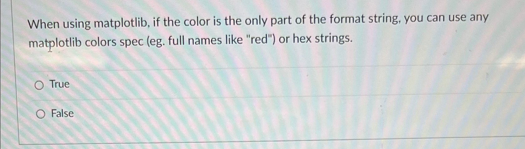 Solved When Using Matplotlib If The Color Is The Only Part