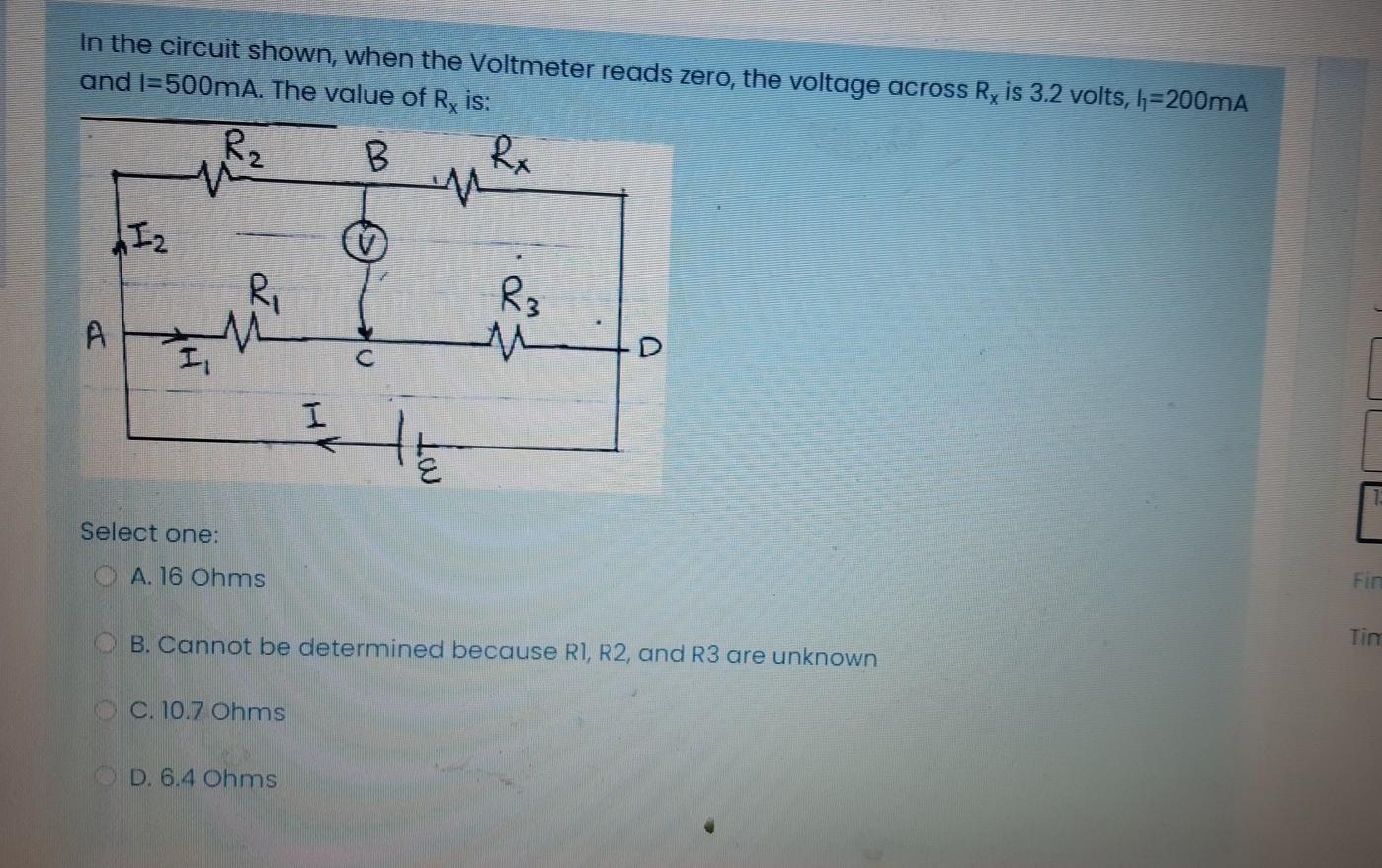 Solved In the circuit shown, when the Voltmeter reads zero, | Chegg.com