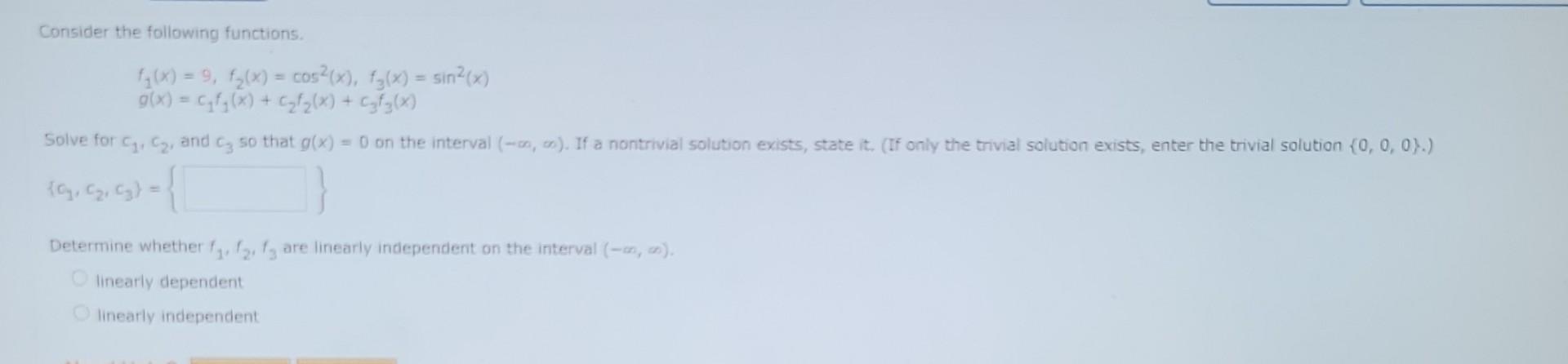 Solved Consider the following functions. | Chegg.com