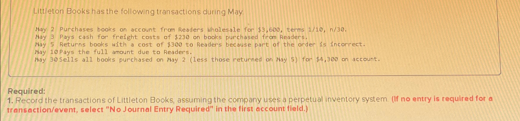 Solved Littleton Books has the following transactions during | Chegg.com