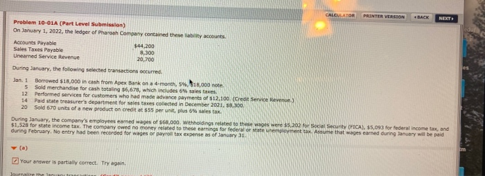 Solved PRONTER VERSION BACK Problem 10-01A (Part Level | Chegg.com