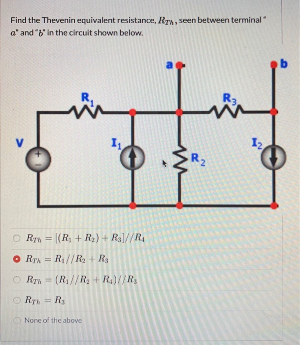 Solved Find the Thevenin equivalent resistance, Rth, seen | Chegg.com