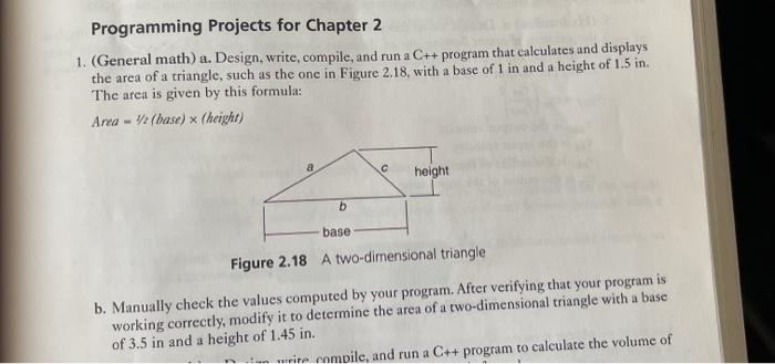 Solved Programming Projects for Chapter 2 1. (General math) | Chegg.com