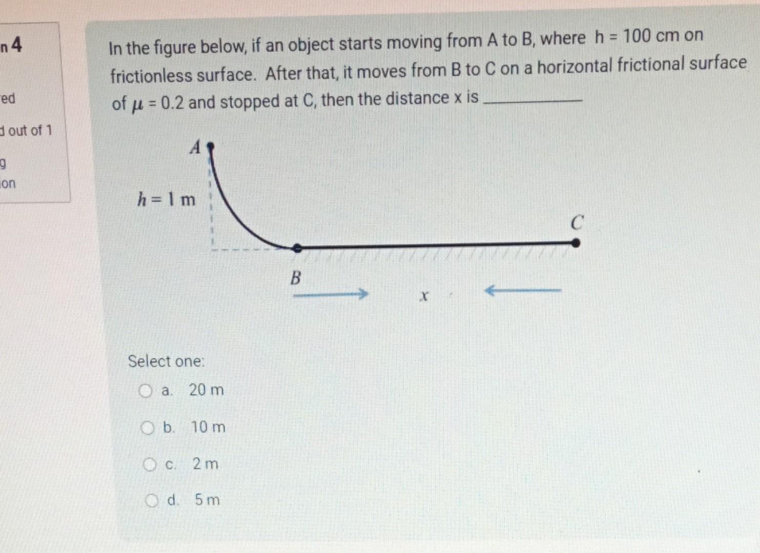 Solved In the figure below, if an object starts moving from | Chegg.com