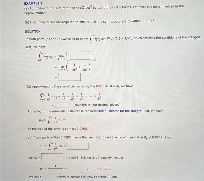 Solved EXAMPLE 5 (a) Approximate the sum of the series 2 | Chegg.com