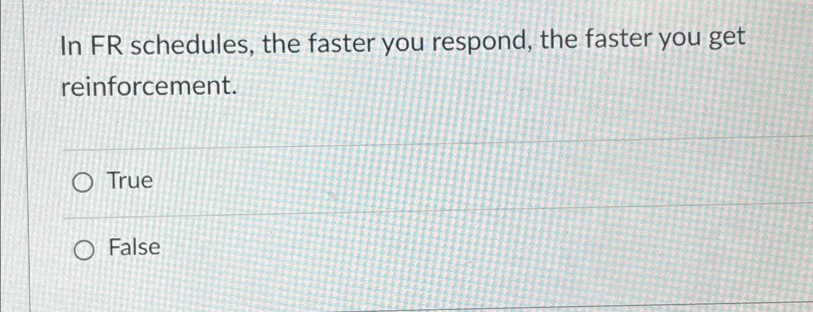 Solved In FR schedules, the faster you respond, the faster | Chegg.com